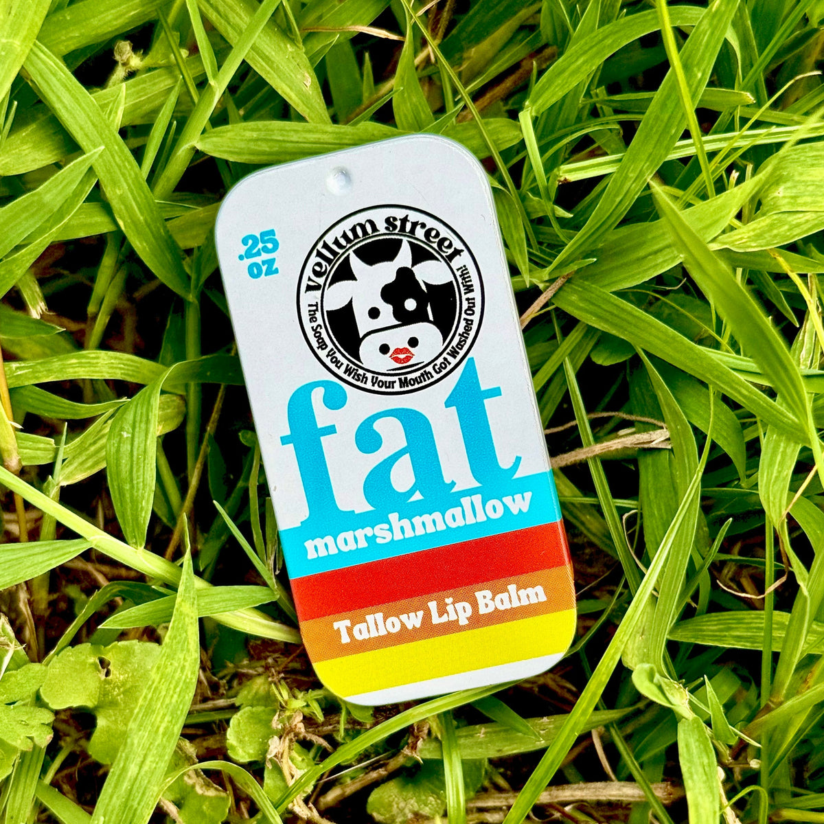 fat marshmallow .25 oz TALLOW LIP BALM – Vellum St Soap Company