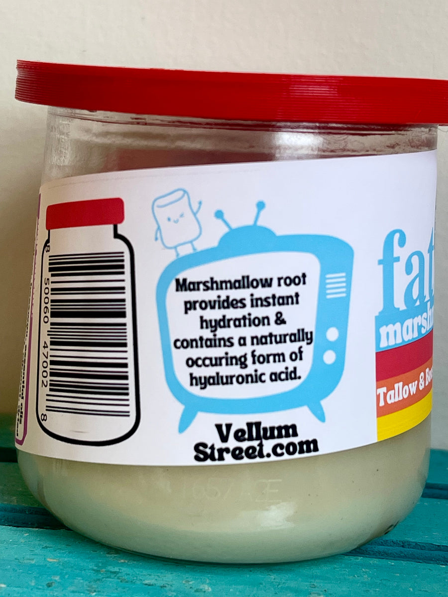fat marshmallow 4oz Tallow Solid Lotion – Vellum St Soap Company